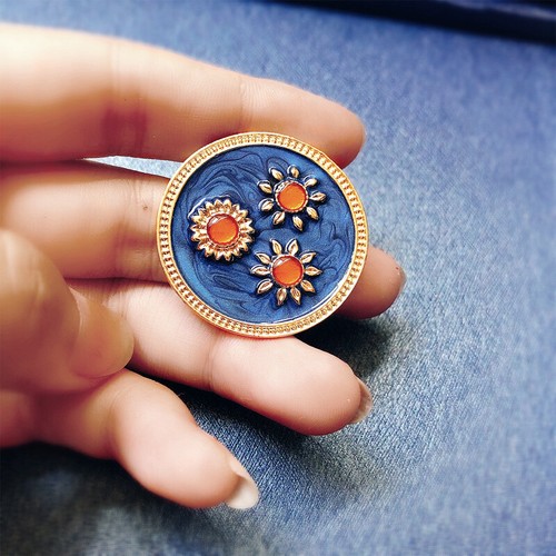 Beautiful Vintage Art Style Enamel Van Gogh Sunflowers Brooch Badge Pin ...