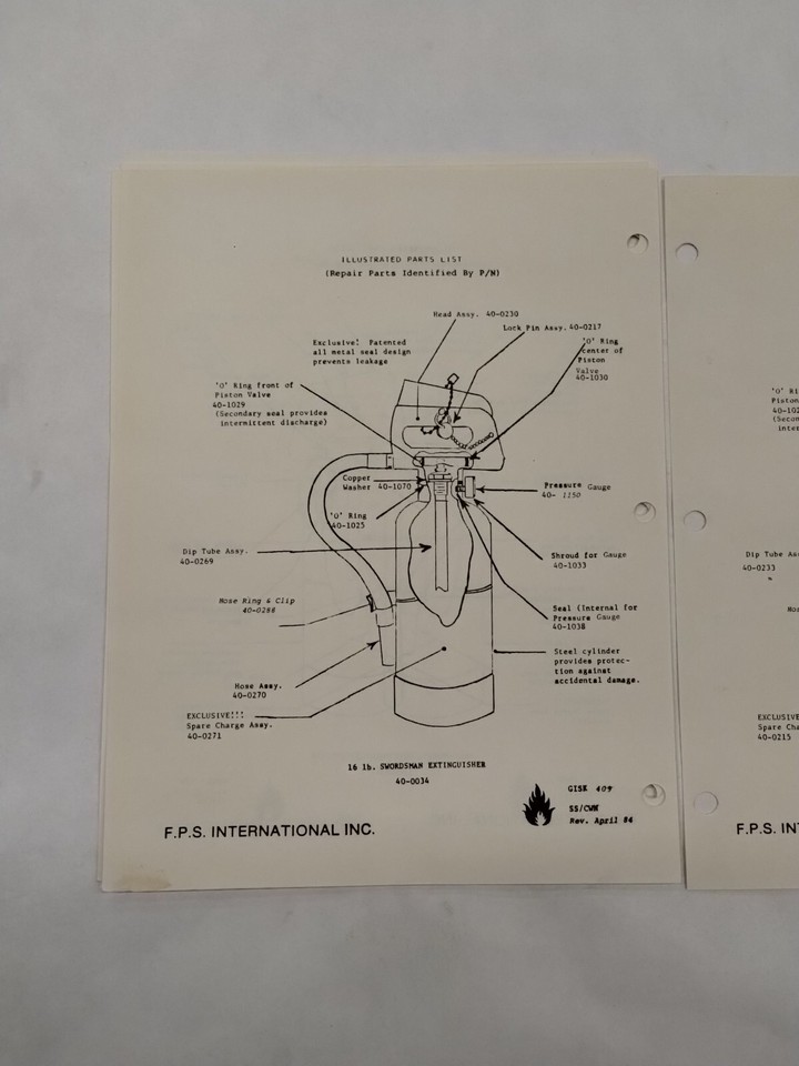 F.P.S. International Inc. Halon 1211 Fire Extinguishers Service Manual ...