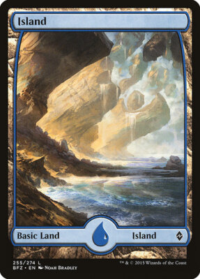 Island MTG Battle for Zendikar Basic Land LP x1 - Magic Card Full Art ...