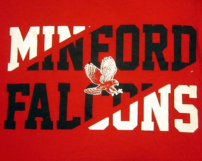 MINFORD HIGH SCHOOL Mighty Falcons med T shirt two-tone Ohio mascot tee ...