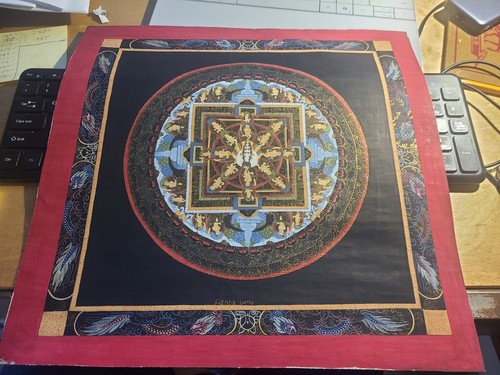 Ashok Lama Tibetan Buddha Mandala Vintage Painting on Linen Fabric | eBay