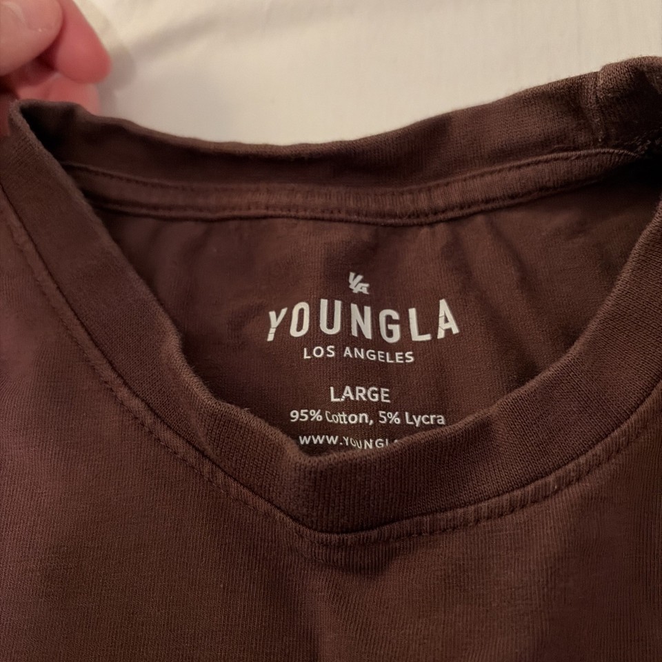 YoungLA Shirt Mens Large Brown Tank Top Gym Athletic YLA | eBay