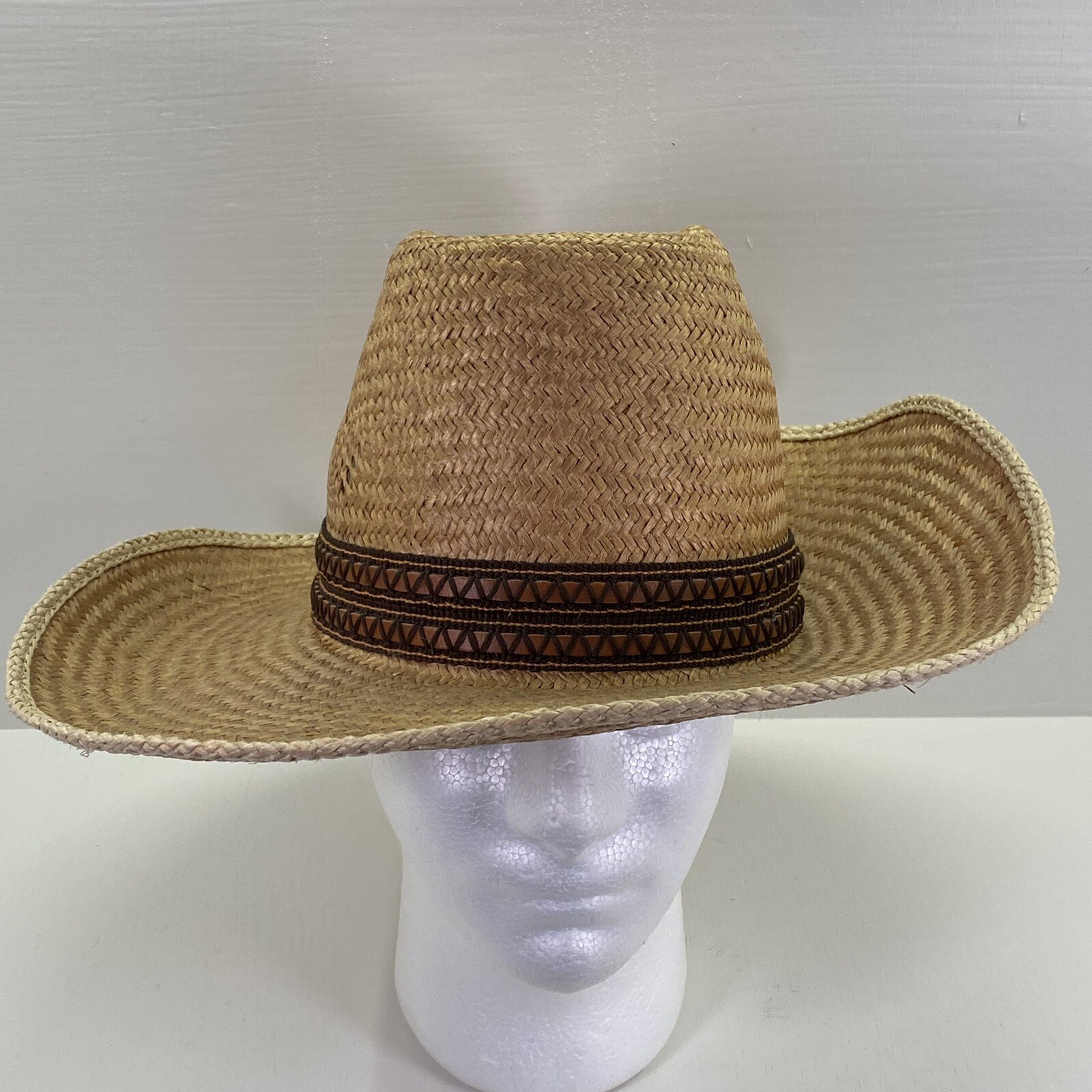Vintage Artel Weaved Straw Cowboy Hat Size 7 1-4 Cust… - Gem