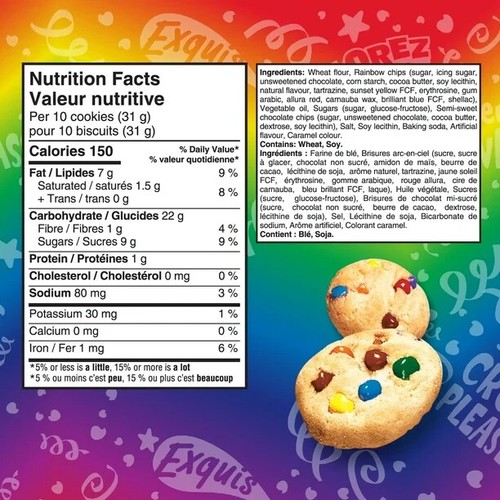 CHIPS AHOY! Mini Rainbow Chocolate Chip Cookies School Snacks 200g ...