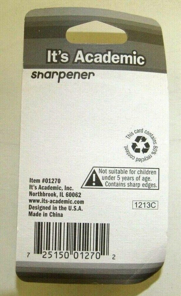 It's Academic Elliptical Pencil Sharpeners Package of 6 - Blue, Red ...