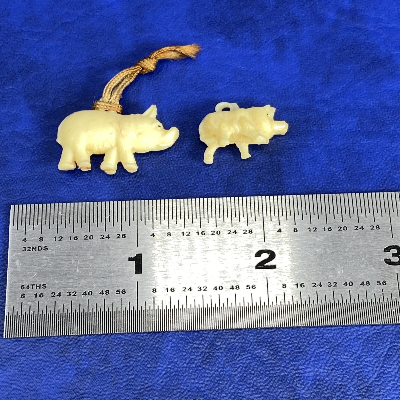 Lot of 2 Vtg Japan Celluloid Charm Prize Premium Miniature Pig Hog ...