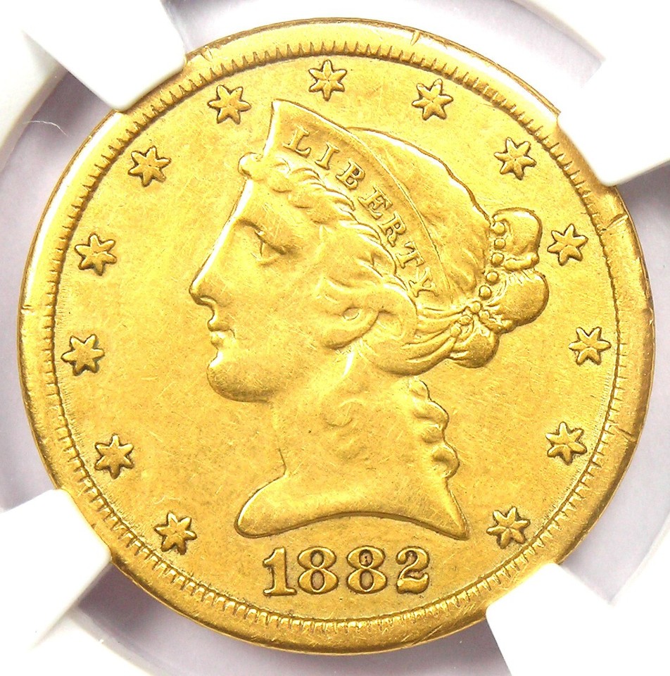 1882-CC Liberty Gold Half Eagle $5 Coin - NGC XF Detail - Rare Carson ...