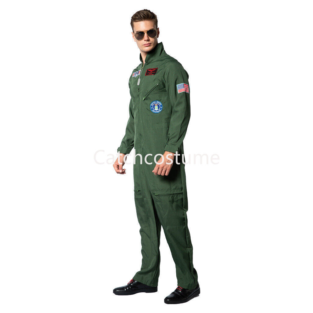 Movie Top Gun Maverick Cosplay Costume Halloween Adult Men Pilot Flight ...