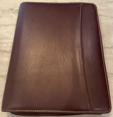 DAY RUNNER CLASSIC EDITION Burgundy Leather & Inserts Full Zip Vintage ...