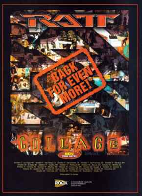 Custom poster 18X24 RATT PROMO FOR COLLAGE VINYL LP RECORD BACK FOR ...