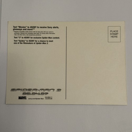 Spider-Man 3 Postcard Continental UNP 2007 Promo Picture | eBay