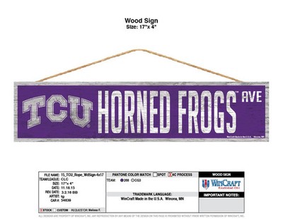TCU Horned Frogs Sign 4x17 Wood Avenue Design - Special Order | eBay