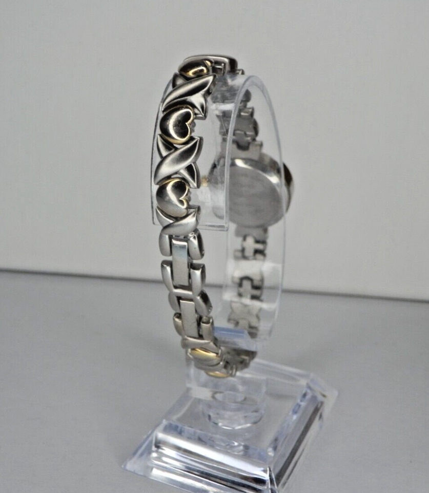 Advance Two Tone Silver Gold Women's Watch Purple Dial New Battery Watch Works! | eBay