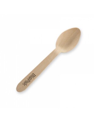 Biopak 10 cm Spoon Wooden Wax 100 Pack x 10 | eBay