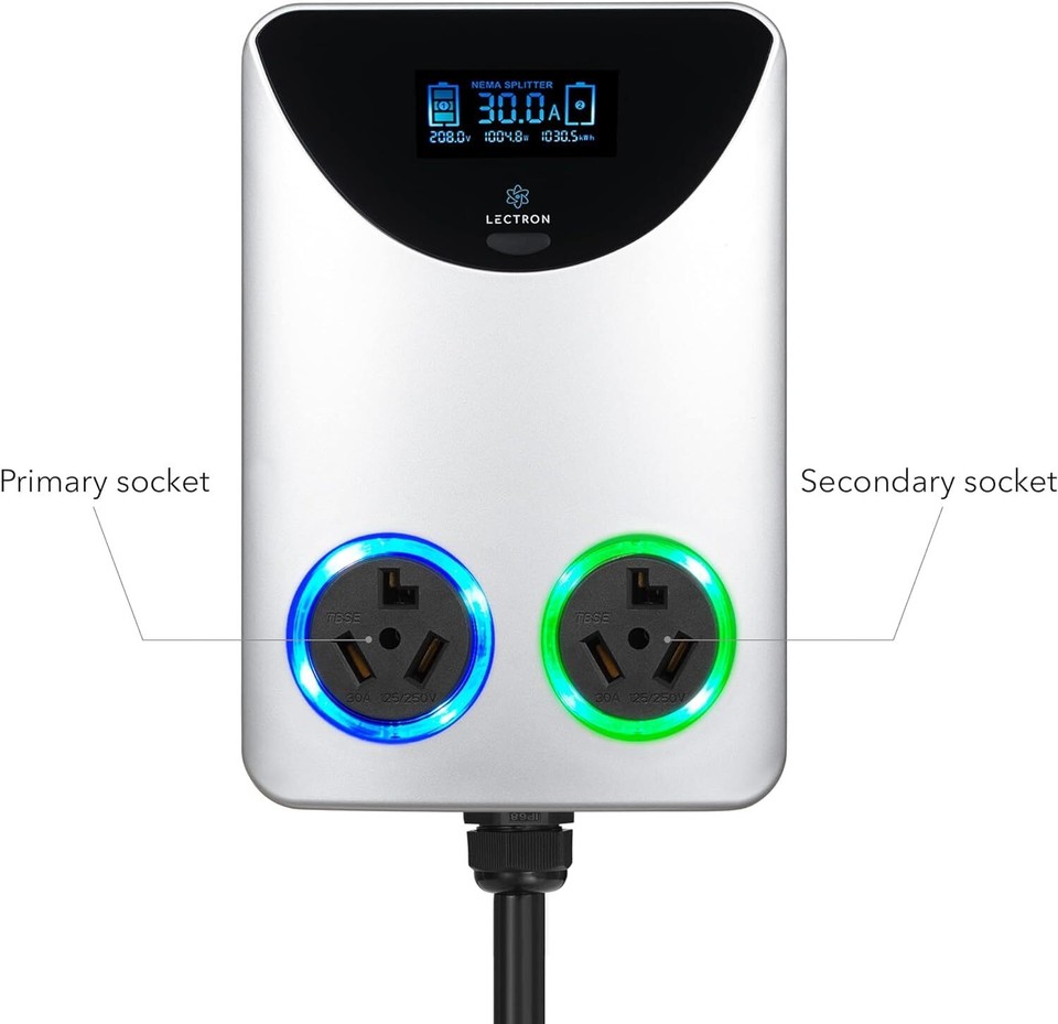 Lectron NEMA Socket Splitter (NEMA 10-30 to NEMA 10-30 / NEMA 10-30 ...