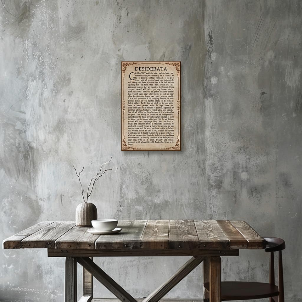 Desiderata Poem Framed Wall Art Canvas Painting Inspirational Quote ...