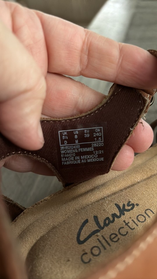 New! Clarks Collections Womens Sandals Roseville Cove Tan Leather Size ...