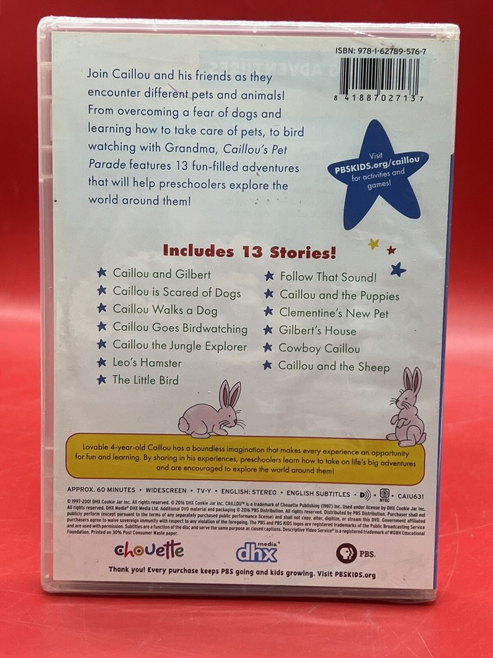 Caillou: Caillou's Pet Parade (DVD) 841887027137| eBay