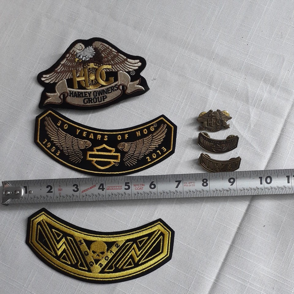Set Of Hog Harley Owners Group Patches And Pins Harley-Davidson -176 ...