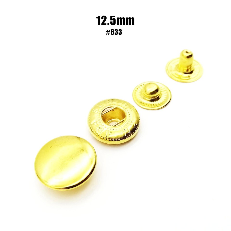 No Sew Snap Button Press Stud Leather Bag Coat Popper Rivet Fastener ...