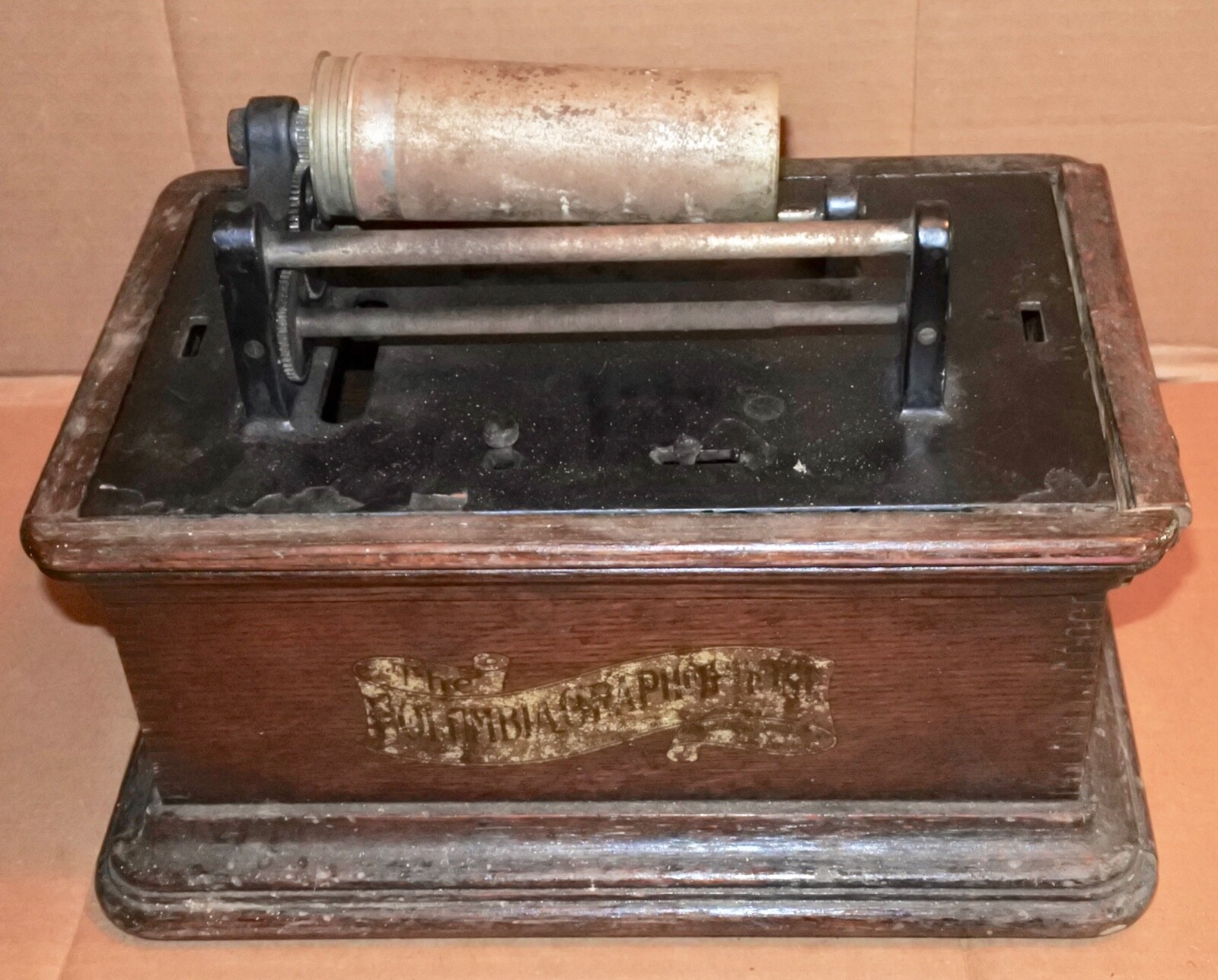 Vintage Columbia Graphophone Type BK Phonograph w/ Motor Cylinder Parts ...