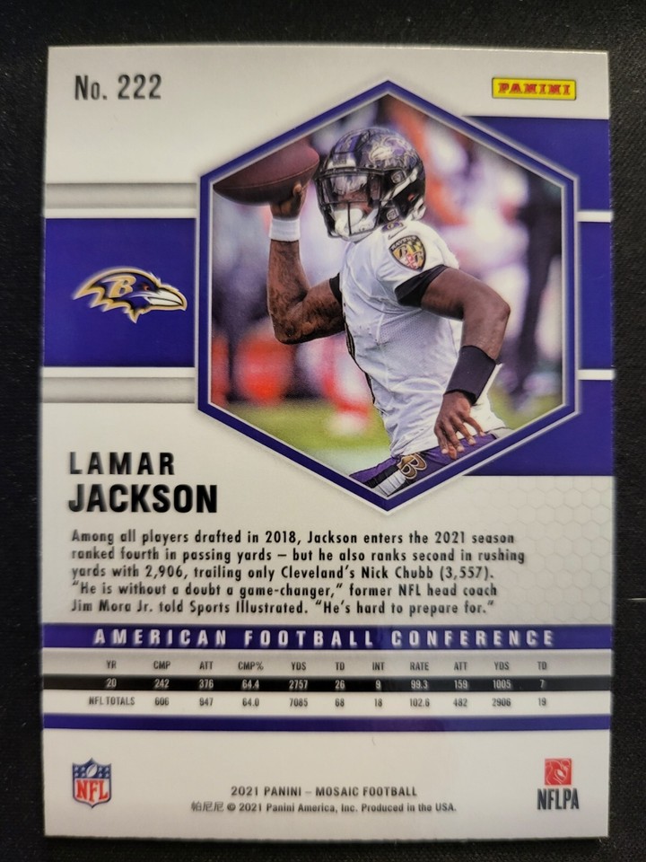 2021 Mosaic Lamar Jackson Card #222 | eBay