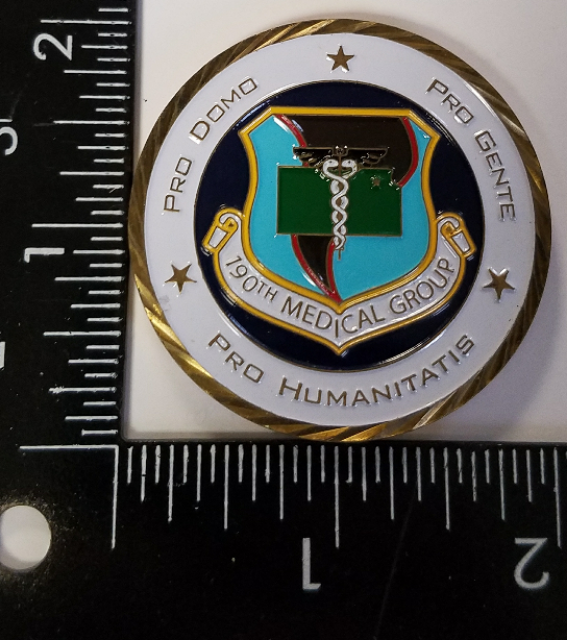 USAF US Air Force 190th Medical Group Commander Coin for Excellence ...