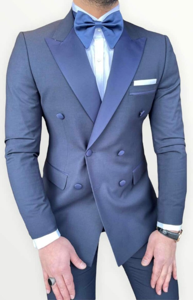 Designer Two Rows Of Buttons Tuxedo Wedding Suit Suit Slim Tailored ...