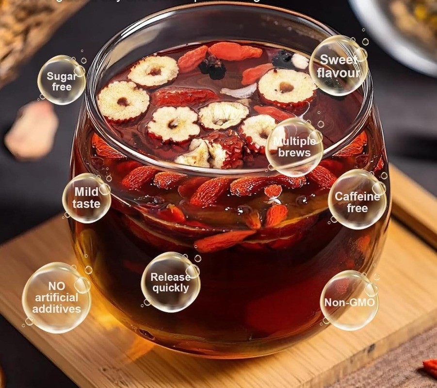 30Pcs Ginseng Six Treasure Tea , Kidney Tea ,Liver Tea , Red Date ...