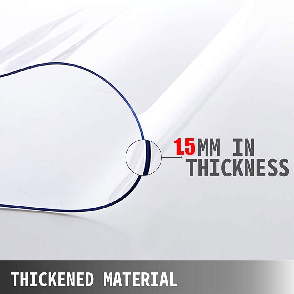 120*100cm NonSlip Office Chair Desk Mat Floor Carpet Protector PVC ...