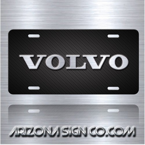 VOLVO Inspired Art on Black Simulated Carbon Fiber Aluminum License ...