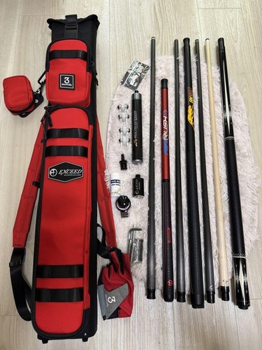 MEZZ Exceed Billiard Cue Set Cue Case Red Color Used From Japan | eBay