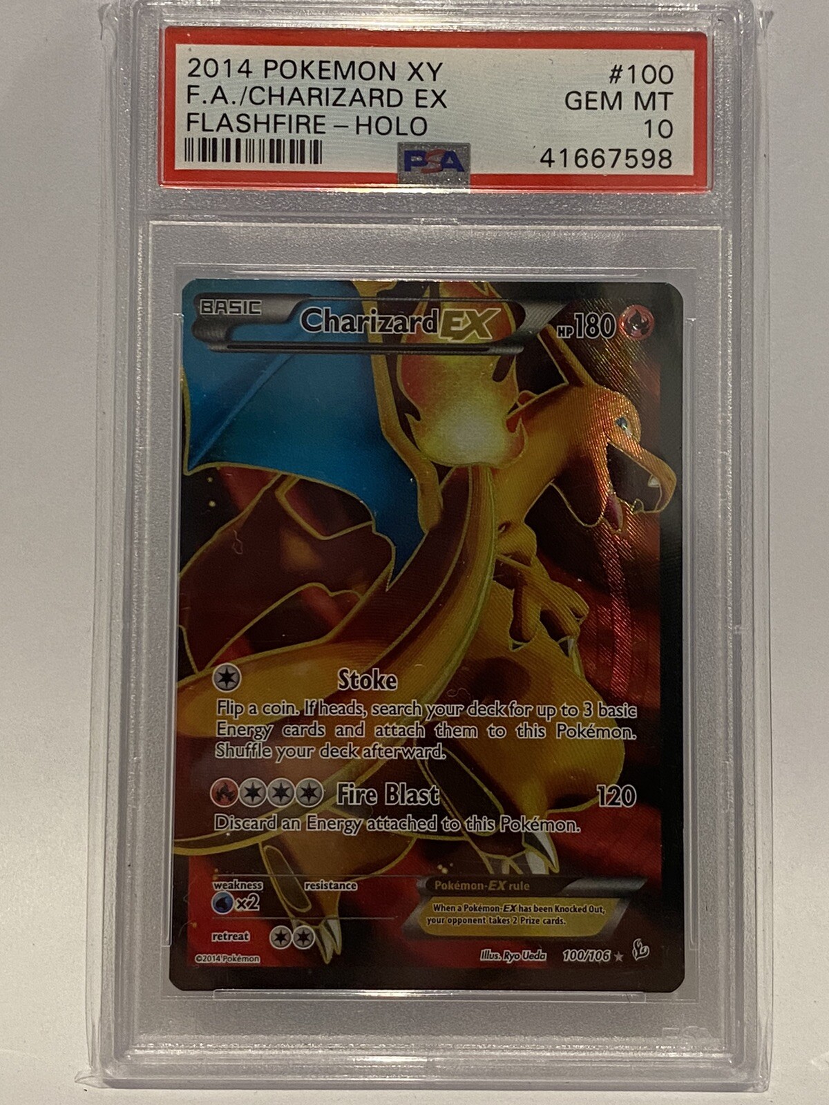 Pokémon TCG Charizard EX Flashfire 100/106 Holo Full Art PSA 10!! | eBay