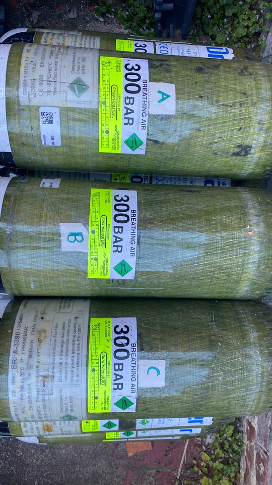 Dräger/Draeger 300Bar 9.0L Cylinder Carbon Fibre Ex-MOD Fire Service ...