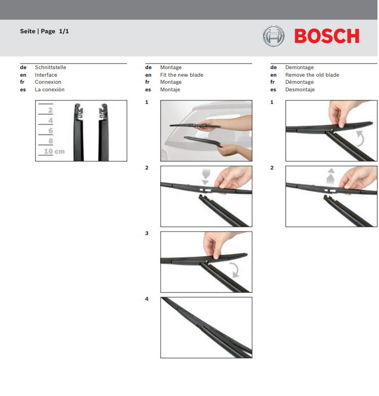 Toyota Aygo Rear Wiper Blade Windscreen 2014 Onwards BOSCH H309 | eBay UK