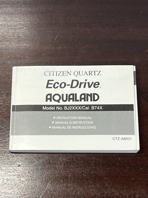 CITIZEN Eco-Drive Aqualand BJ2XXX/Cal. B74X Watch Instruction Manual ...