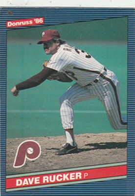 FREE SHIPPING-MINT-1986 Donruss #448 Dave Rucker Philadelphia Phillies ...