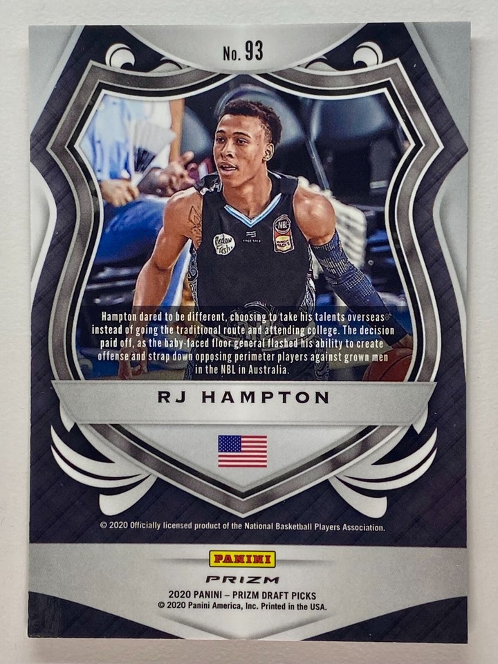 2020-21 Prizm Draft Picks #93 - Ruby Wave Prizm - RJ Hampton RC New ...