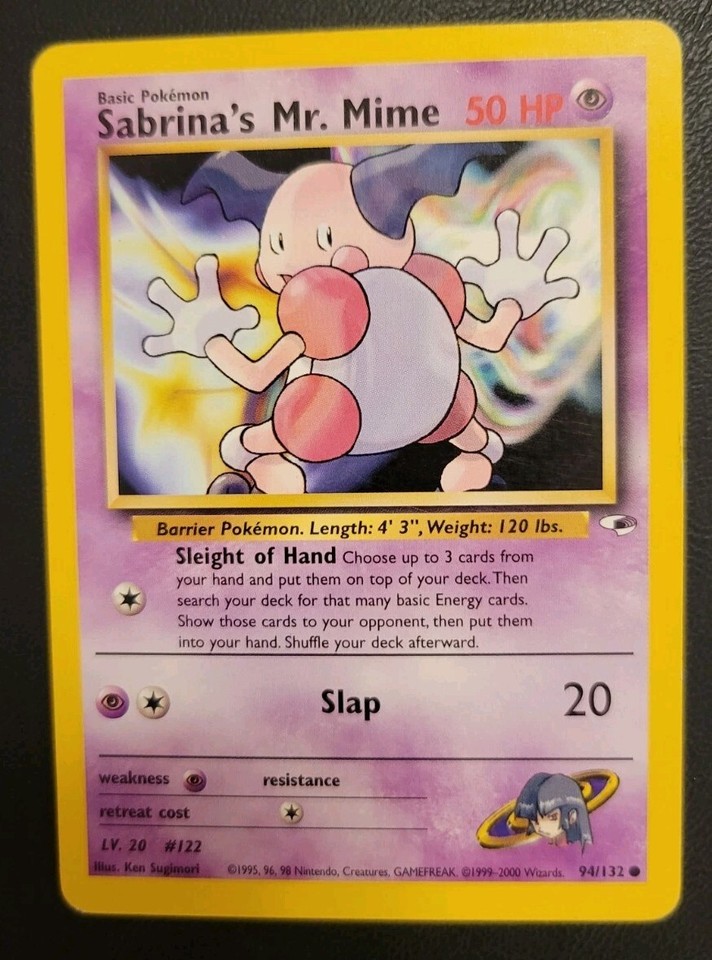Pokemon Gym Heroes Card 94/132 Sabrina's Mr. Mime | eBay