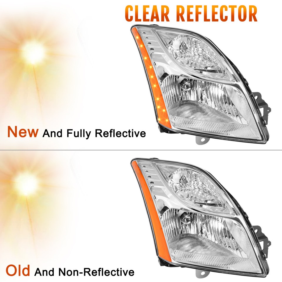 2010-2012 Nissan Sentra S/SL Chrome Headlights Assembly Pair For 2010 ...