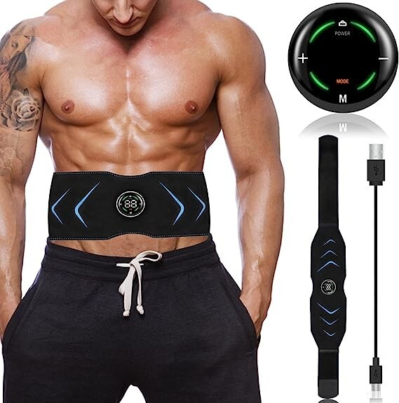 EMS Abdominal Muscle Machine Toning Trainer ABS Stimulator Toner ...