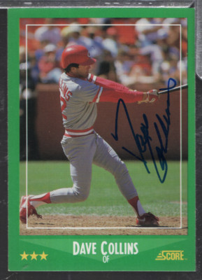 Dave Collins Reds Autographed 1988 Score #371 w/COA 010424NPCD221 | eBay