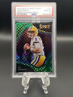 2022 Select Draft Picks Joe Burrow #141 Green Squares Prizm PSA 10 | eBay