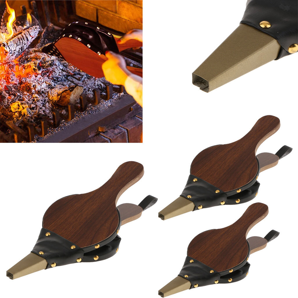 Wooden Fireplace Bellows Air Blower Hand Fire Bellow for Camping BBQ ...