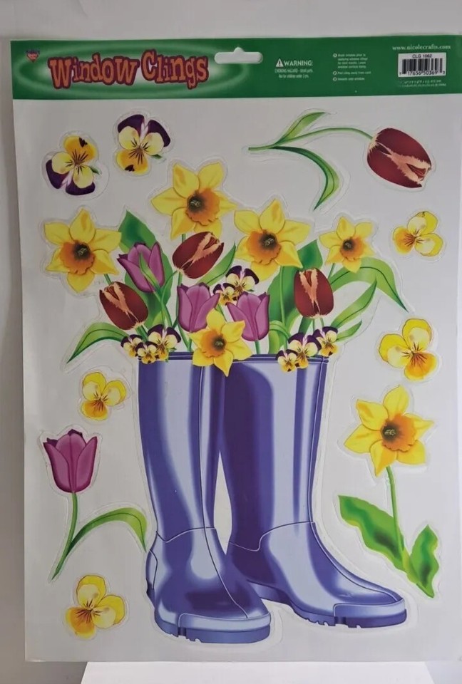 Color Clings Vintage Easter Window Static Clings Lot (2 Pieces) | eBay