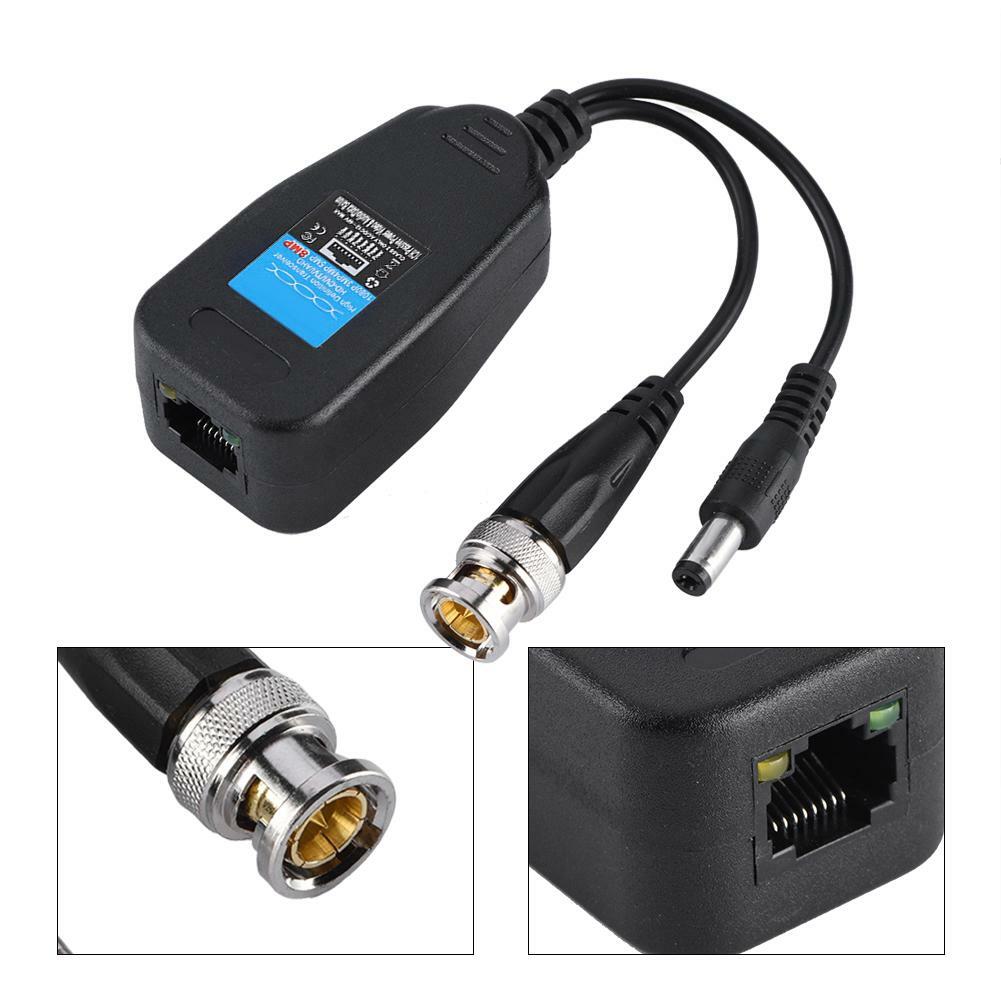 Coaxial BNC Female Security Camera Baluns 5 Set CAT5 To BNC + DC Power ...