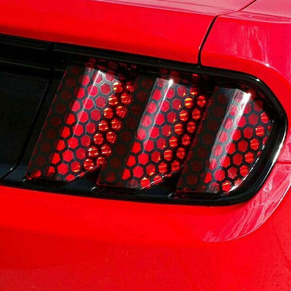Car Rear Tail Light Cover Black Honeycomb Sticker Tail-lamp Decal ...