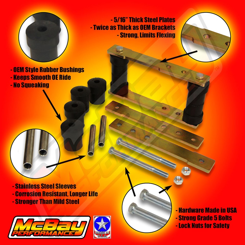 1" to 4" Rear Adjustable Leaf Spring Shackle Lift Kit A-Body Duster ...