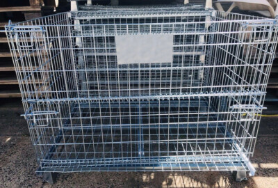 Collapsible Foldable Stackable Wire Mesh Stillage Pallet Cage Warehouse ...