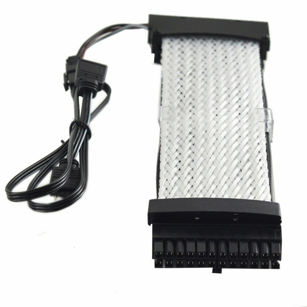 New 24Pin Neon Line Power RGB PSU Line PC Motherboard Power Extension ...